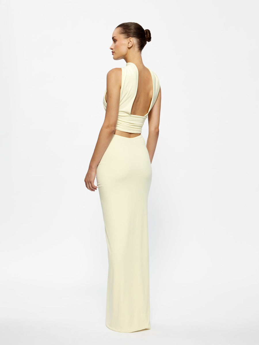 Kayson Skirt Lemon - Ruched Crepe | Effie Kats– EFFIE KATS